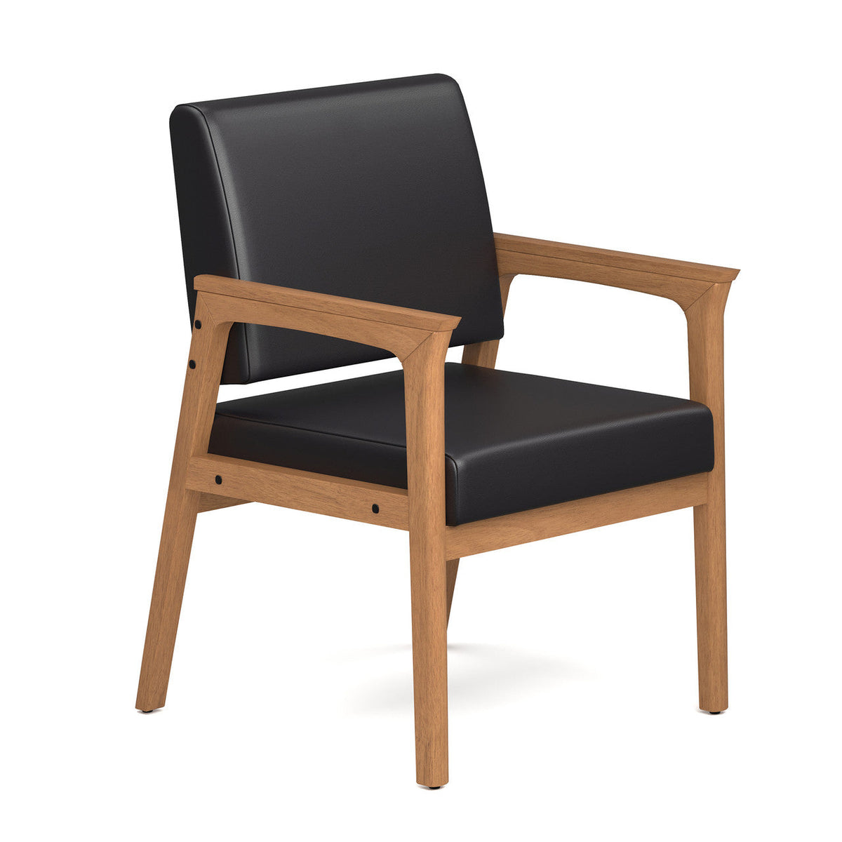 Aiden Single Seat Guest Chair with Full Arm & Solid Hardwood ...