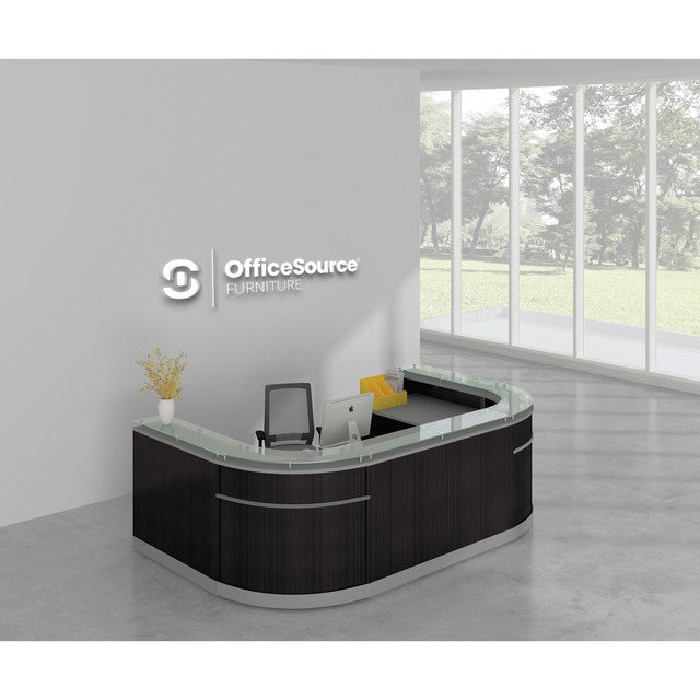 Cosmo U Shape Reception Desk with Glass Top (COSMO7) – Office Furniture ...