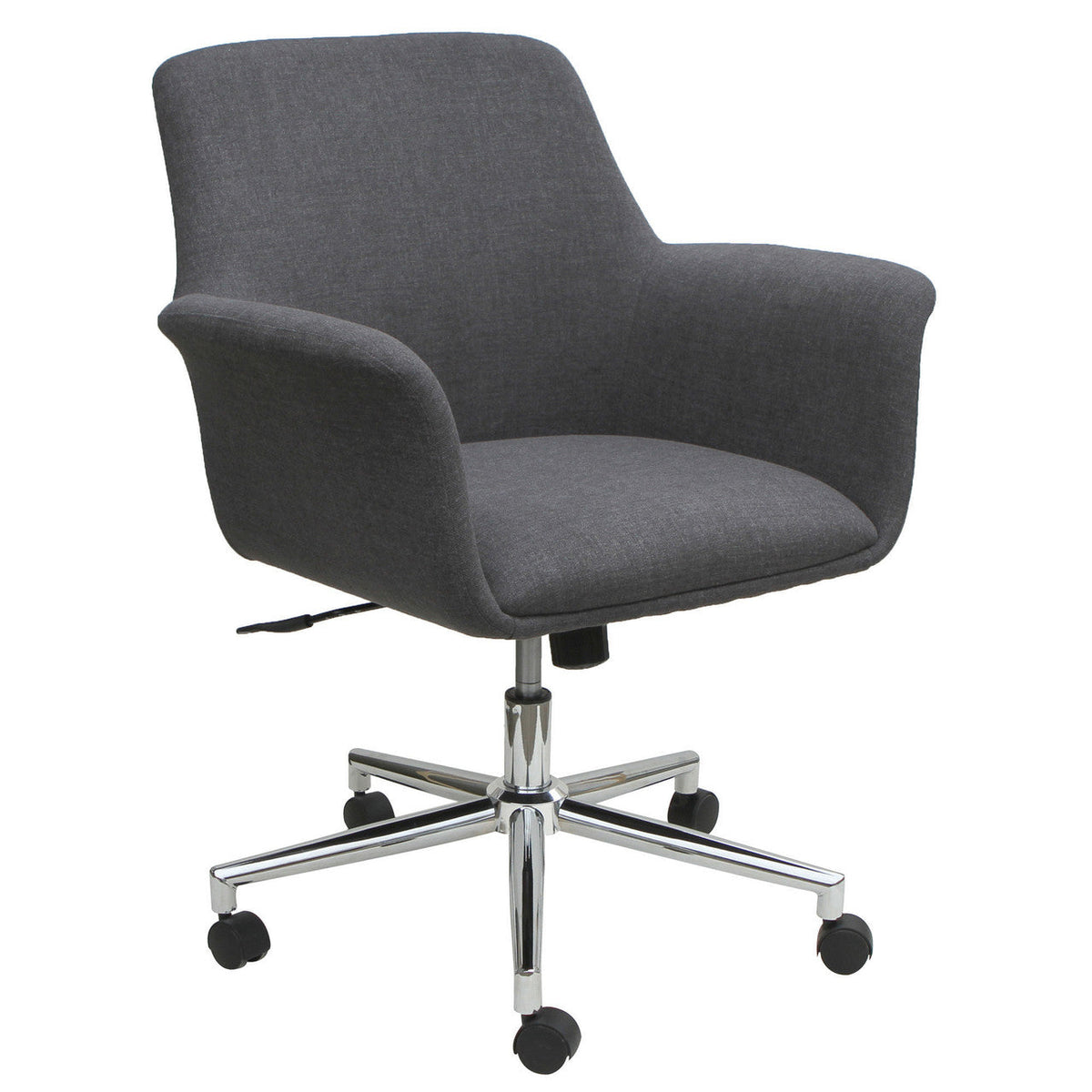 Bolster Mid Back Swivel Guest Chair with 5 Star Chrome Base (12887FGR ...
