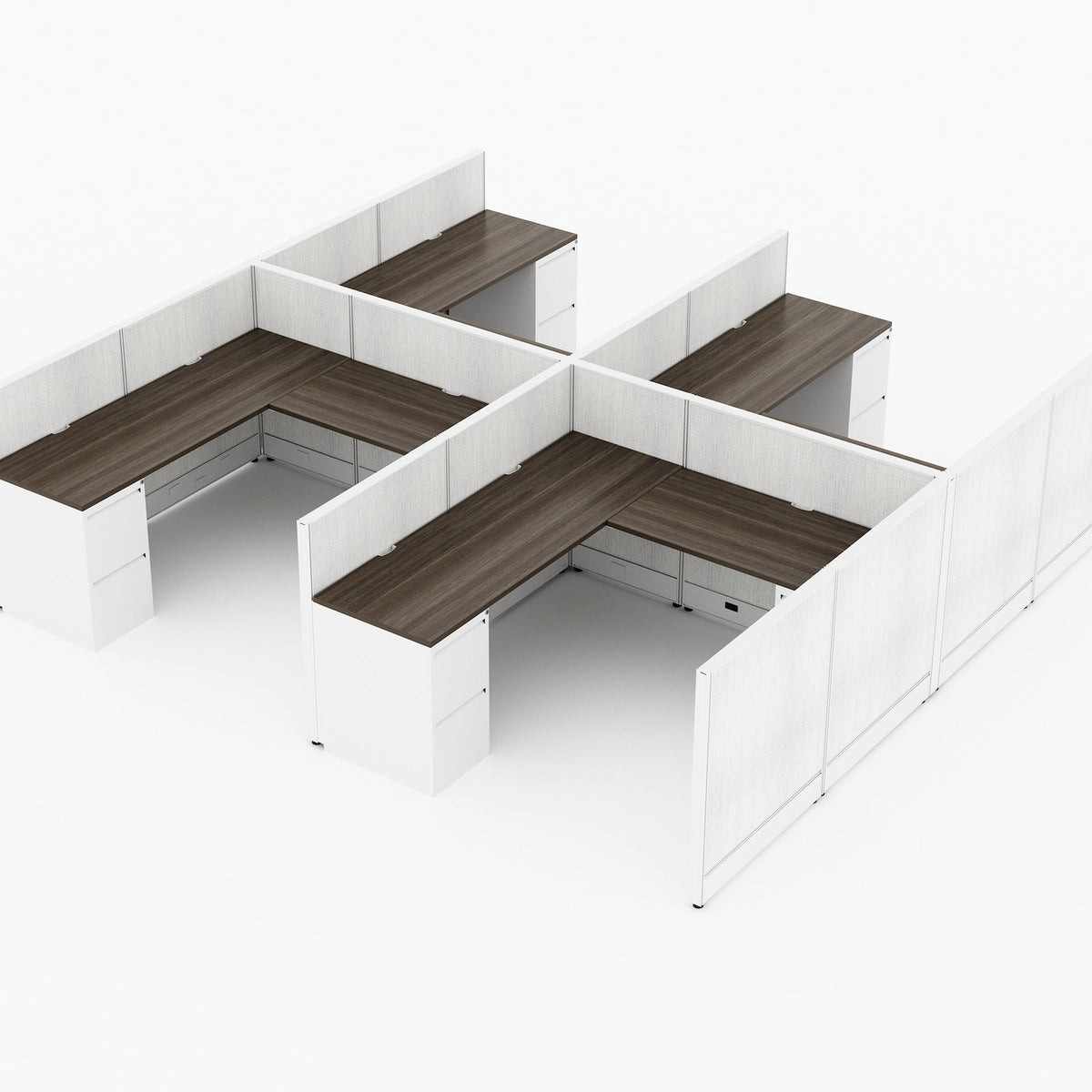 Compile 4 Person 42"H 6' x 6' Workstation Typical | CMQS542 – Office ...