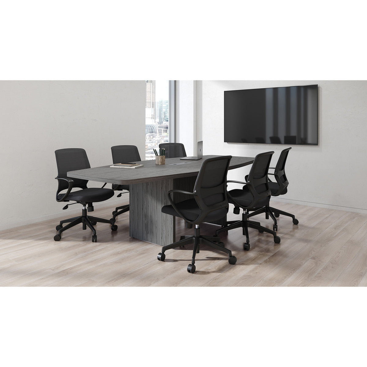 OS 72" Boat Shaped Conference Table with Slab Base (OSTYPC25) – Office ...