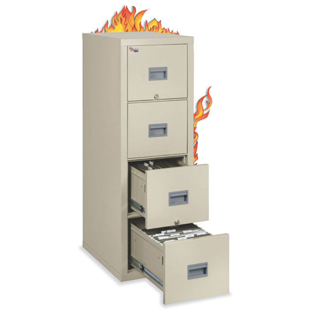 OS 4 Drawer Fireproof Letter File Cabinet with High-Security Lock ...