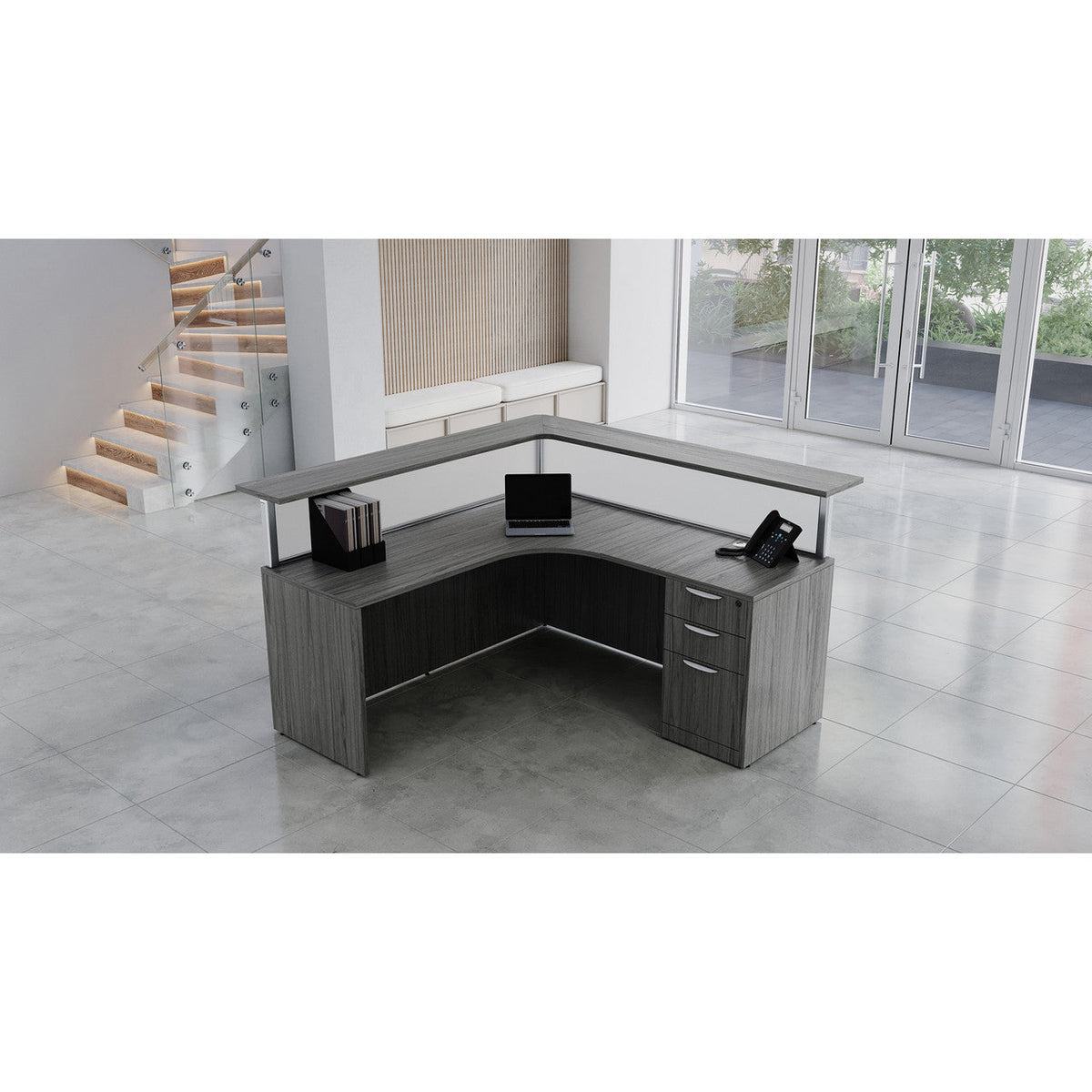 OS Laminate L Shaped Reception Desk with Storage (OSTYP36) – Office ...