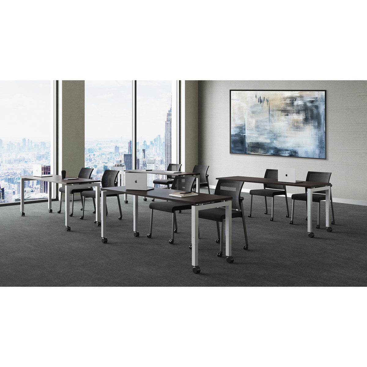 OS Training Room Tables Setup with Adjustable Height Unite Leg Base ...
