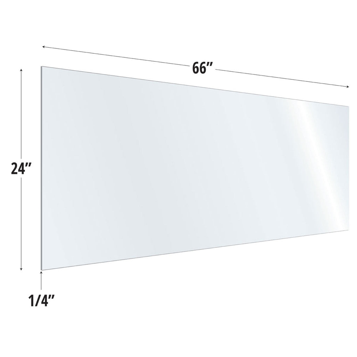 SafeGuard Barrier Clear Acrylic Screen with Square Edges - 66"W x 24"H ...