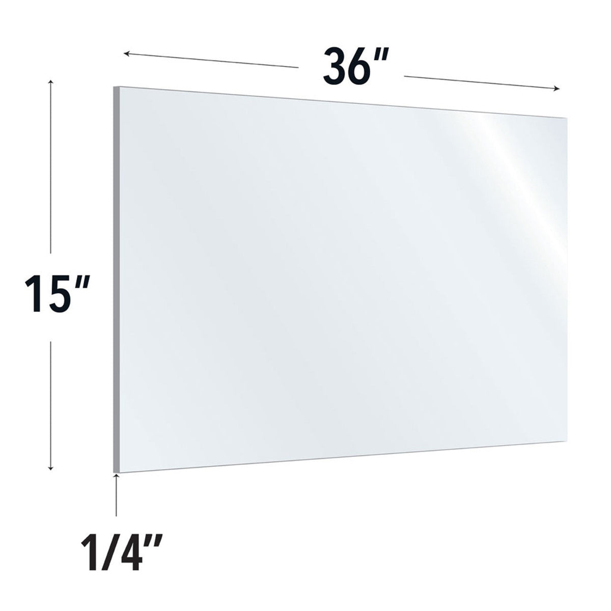 SafeGuard Barrier Clear Acrylic Screen with Rounded Edges - 36"W x 15"H ...