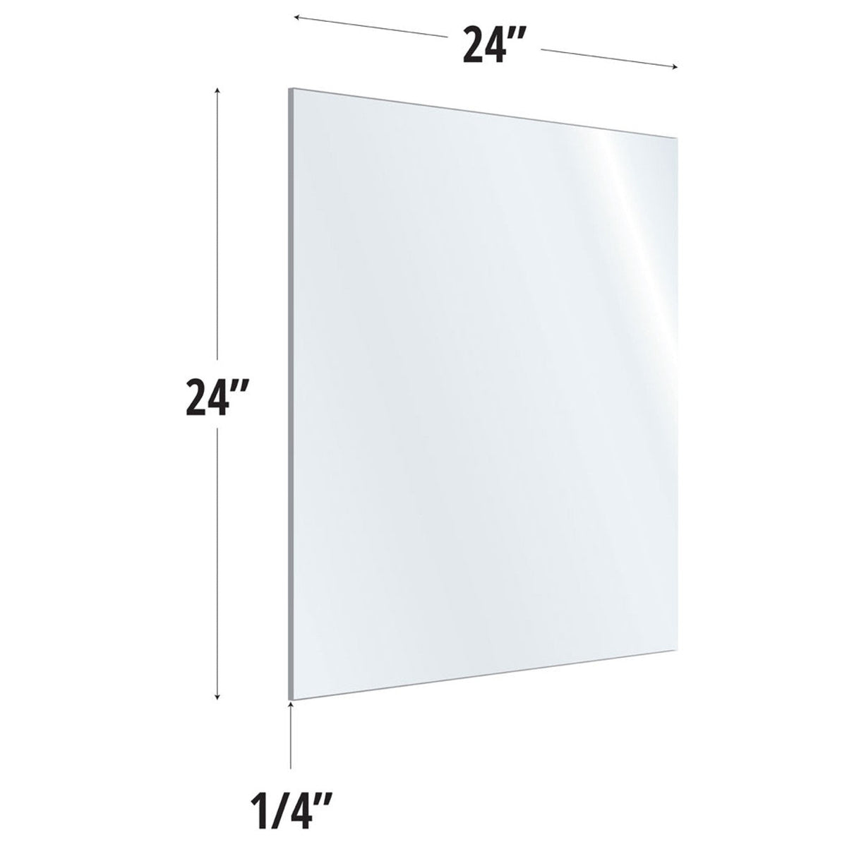 SafeGuard Barrier Clear Acrylic Screen with Square Edges - 24"W x 24"H ...
